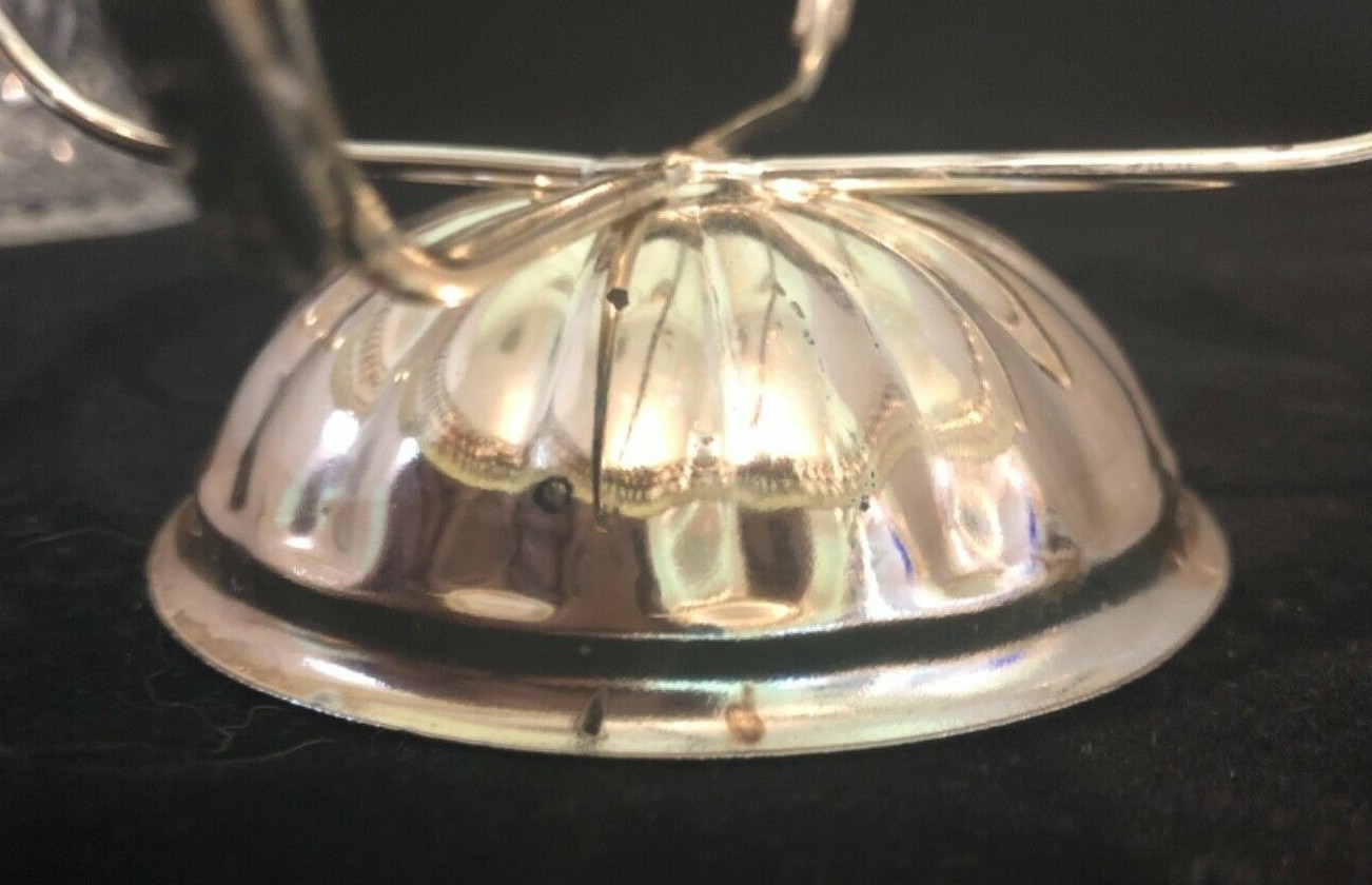 Queen Anne ‘Mayell’ Silver Plate & Glass Sugar / Jam Bowl Dish with ...