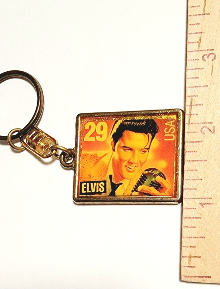 Elvis Presley Postage Stamp Keychain USPS Postal Service Commemorative ...