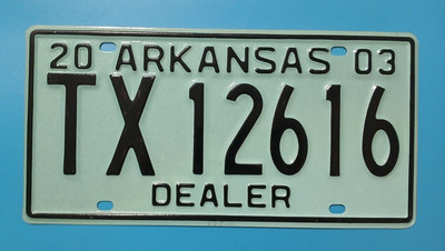 🐾 2003 ARKANSAS "DEALER" LICENSE PLATE (TX 12616) | eBay
