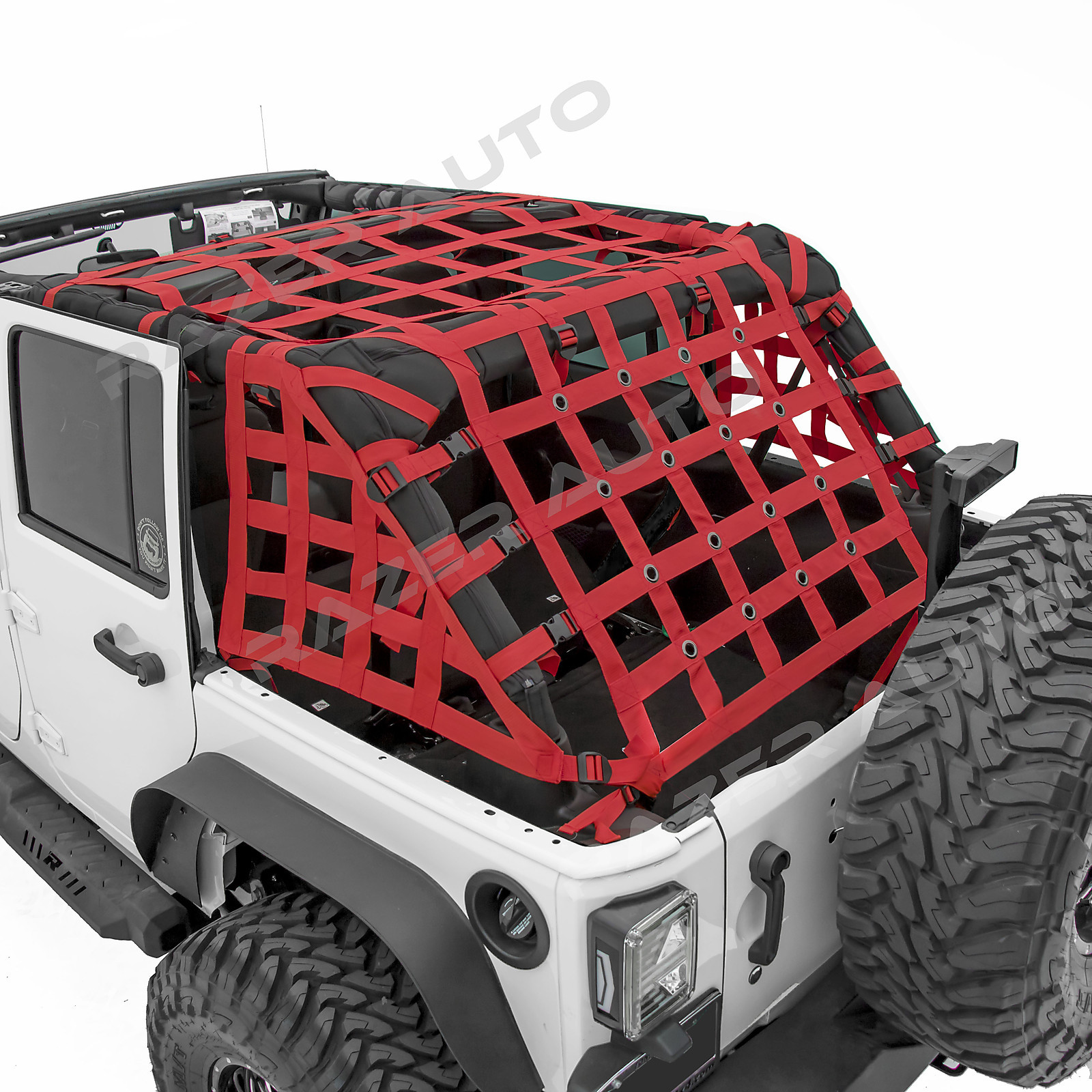 Off Road 2 Door RED Cargo Net System Restraint Net for 07-17 Jeep ...
