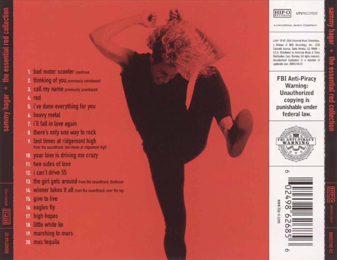 SAMMY HAGAR - THE ESSENTIAL RED COLLECTION [REMASTER] NEW CD ...