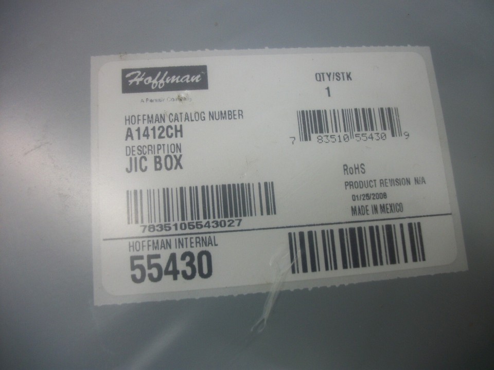 HOFFMAN 14 X 12 X 6 JIC BOX ENCLOSURE TYPE 12,13 A1412CH NEW | eBay