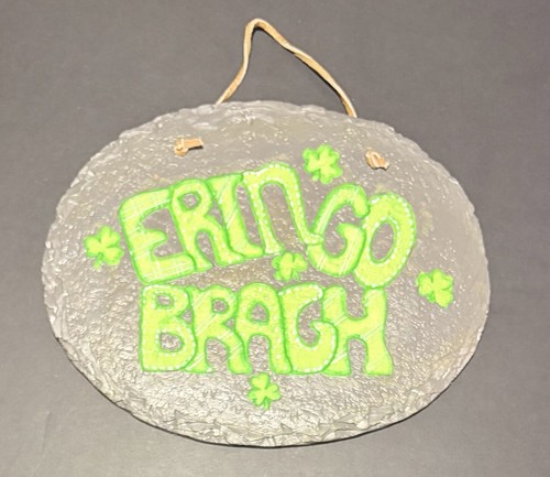 St. Patrick’s Day Erin Go Bragh Sign Hand Painted On Stone Slate Paddy ...