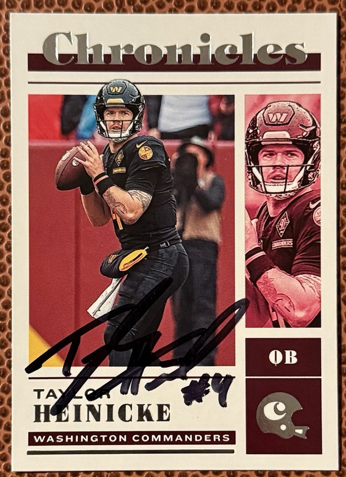 Taylor Heinicke Washington Commanders 2022 Chronicles Signed Auto Autograph Card | eBay