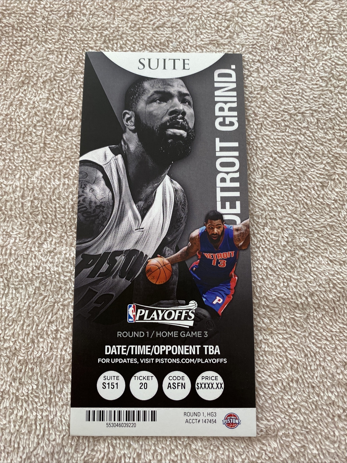 2016 Detroit Pistons Marcus Morris Playoff Ticket | eBay