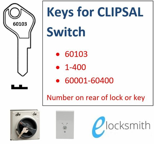 Key to Code Number Fits Clipsal 56 Series Switch Lock - FREE POST ...