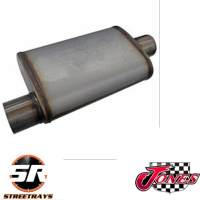 Jones MF1259 Stainless Steel MAX Flow 3" Offset in / Center out Muffler ...