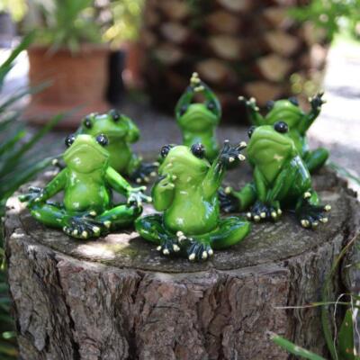 Yoga Frogs Decorative Frog Figurines Fairy Garden Home Decor Ornament 3 ...