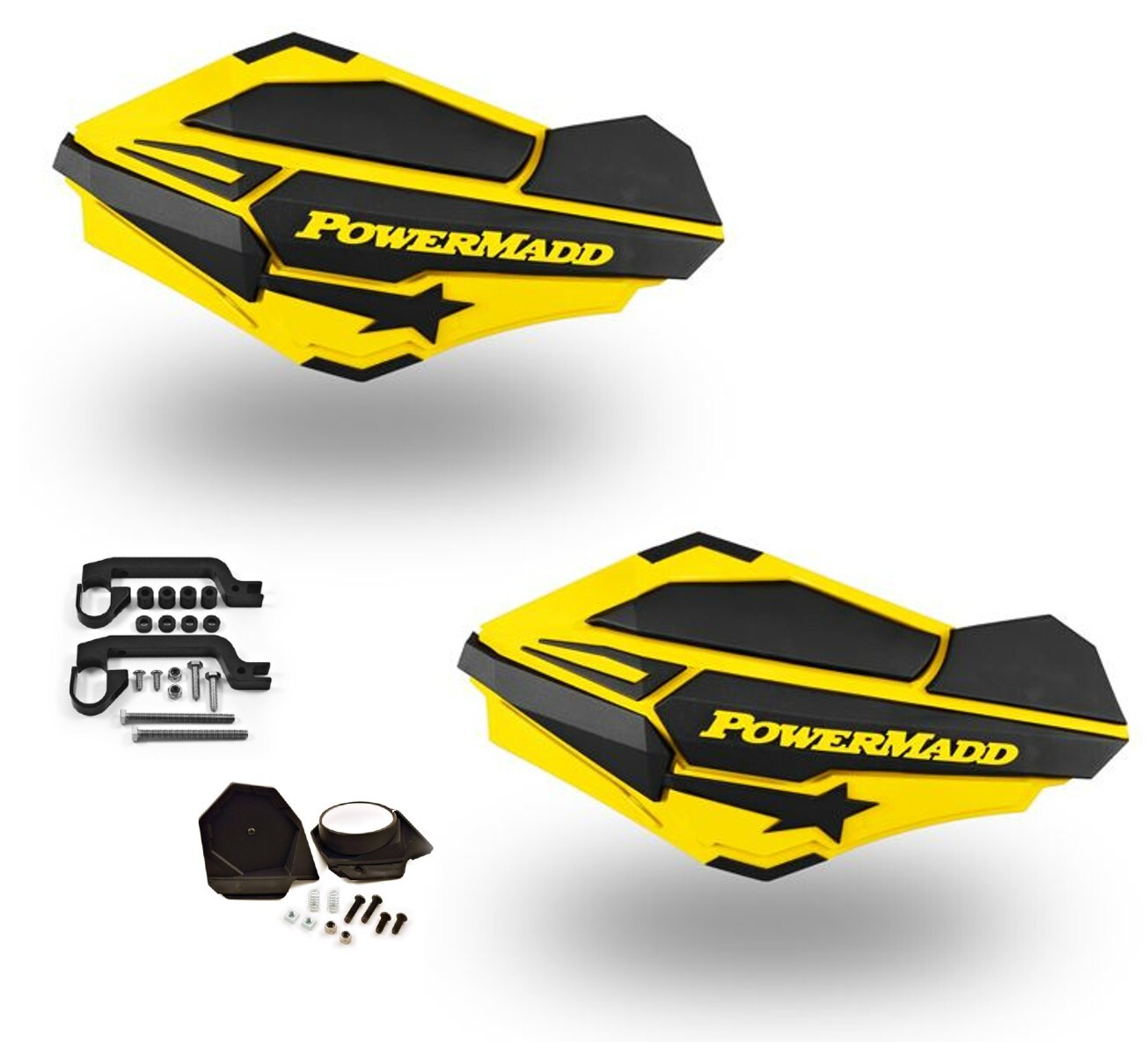 Powermadd Sentinel Hand Guards Mirror Kit Yellow Black Honda TRX 300EX ...