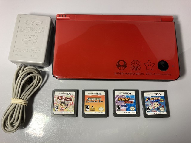 Nintendo DSi XL 25th Anniversary Edition with New Mario Bros. Red ...