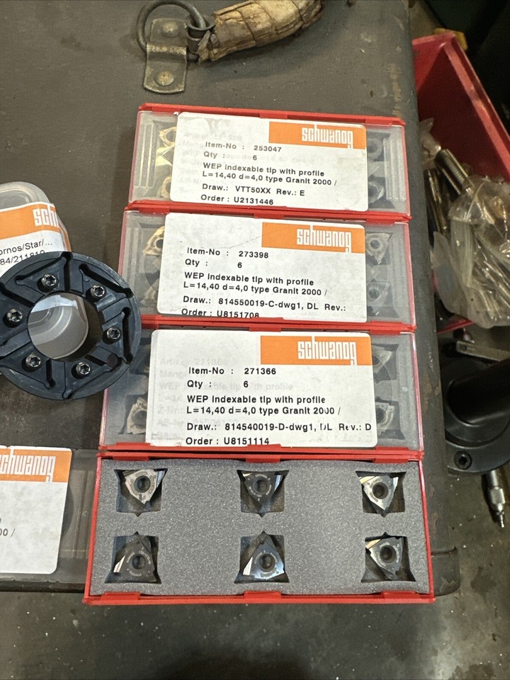 Schwanog 193175 WEP Whirling Threading Cartridge Ring W Inserts Star ...