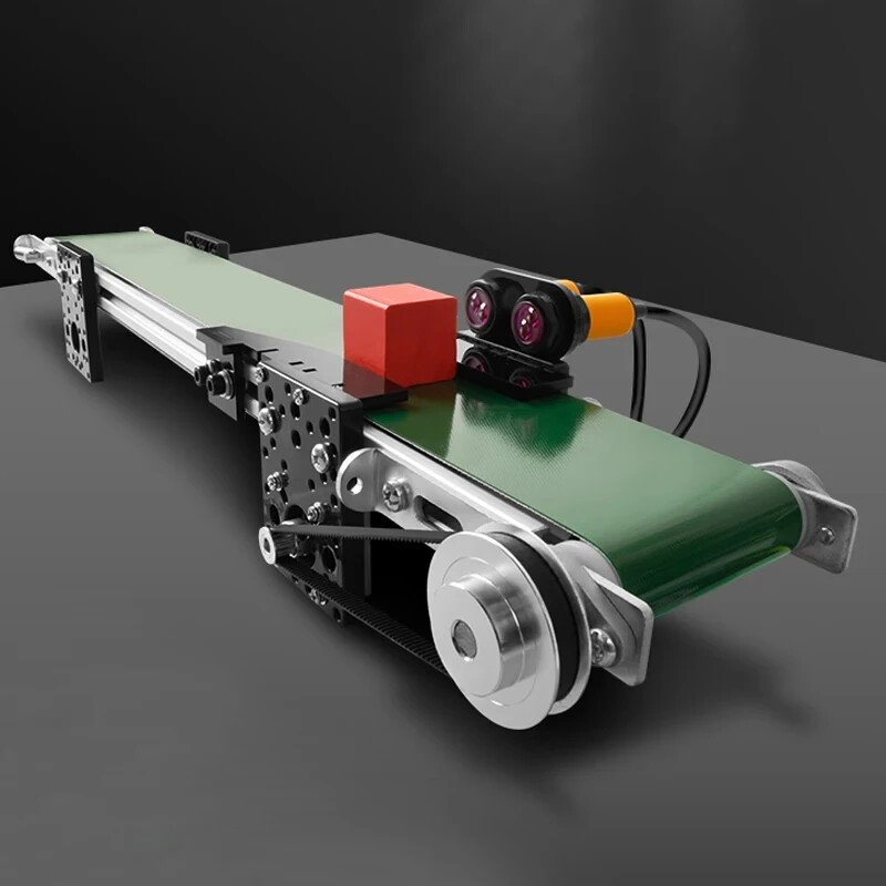 Mini Adjustable Conveyor Stepper Motor Infrared Induction Belt Conveyor ...