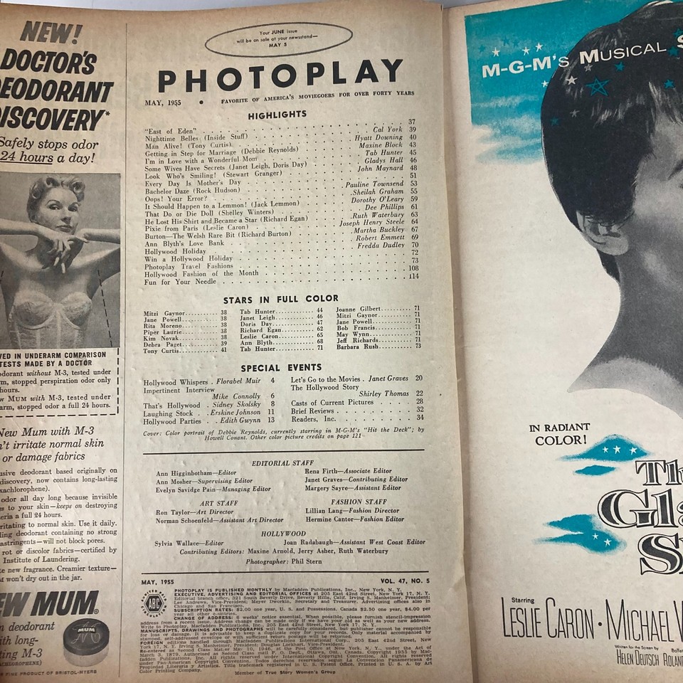 VTG Photoplay Magazine May 1955 Vol 47 #5 Debbie Reynolds, Janet Leigh ...