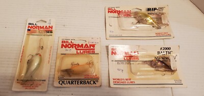 (4) Vintage NOS Bill Norman Fishing Lures New in Sealed Packages ...