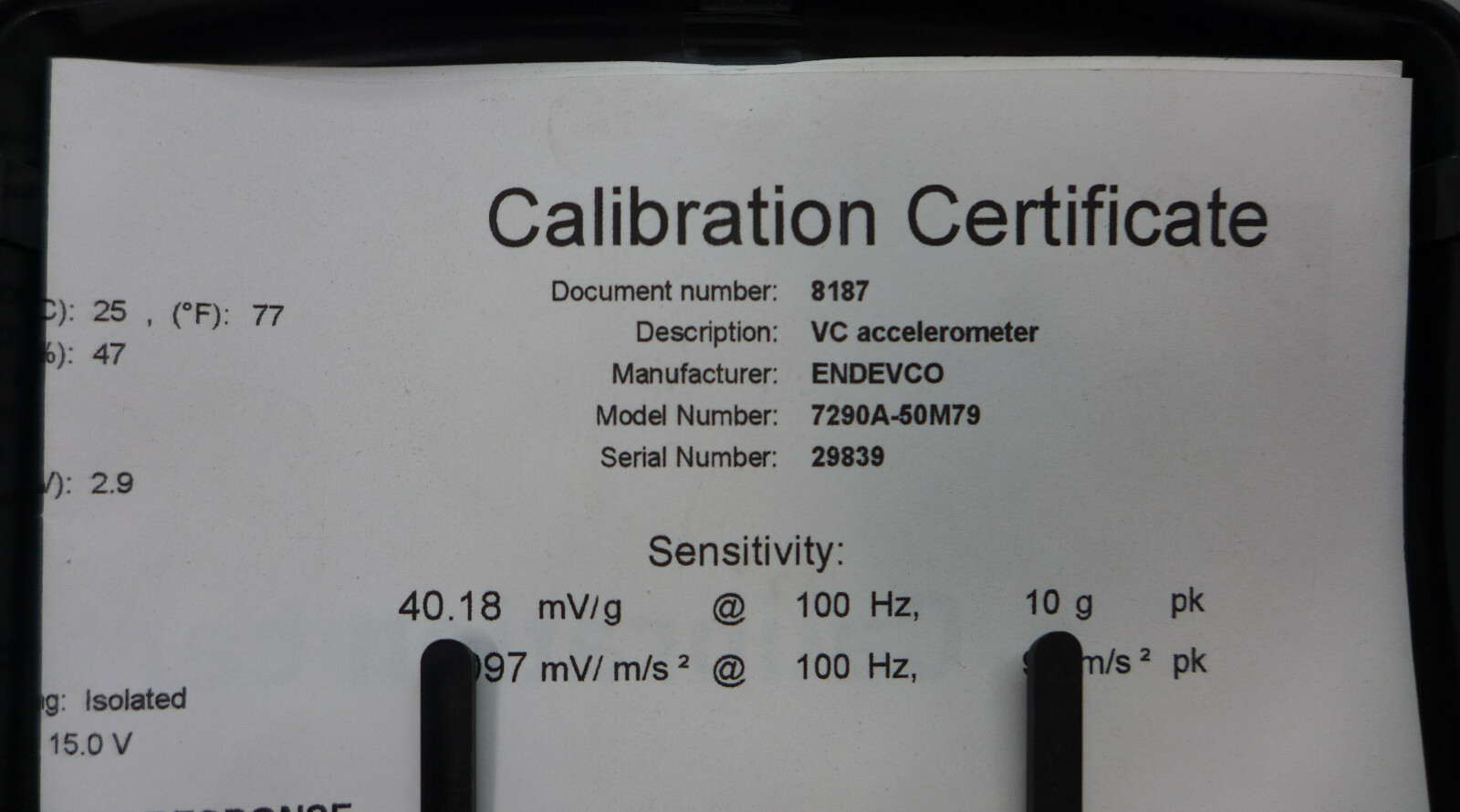 Endevco 7290A-50M79 VC Accelerometer | eBay