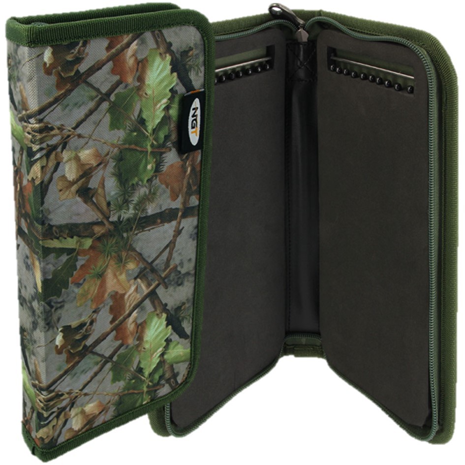 NGT CAMO STIFF RIG WALLET + 18 HAIR RIGS CARP COARSE PIKE FISHING ...