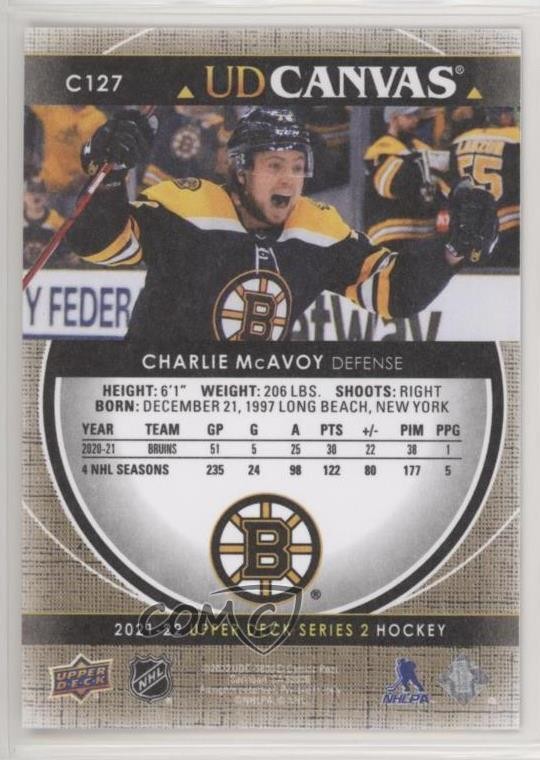 2021-22 Upper Deck Series 2 UD Canvas Charlie McAvoy #C127 | eBay
