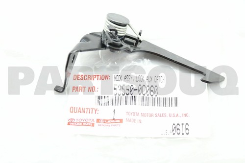 535500C060 Genuine Toyota HOOK ASSY, HOOD AUXILIARY CATCH 53550-0C060 ...