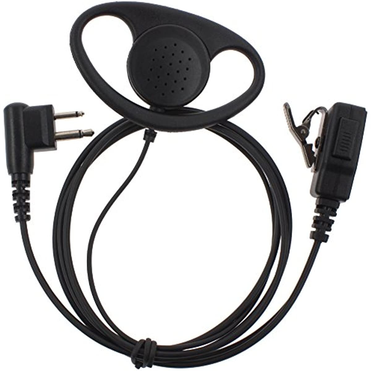 D Shape Earpiece Headset with Mic for Walkie Talkie 2 Pin Jack Motorola ...