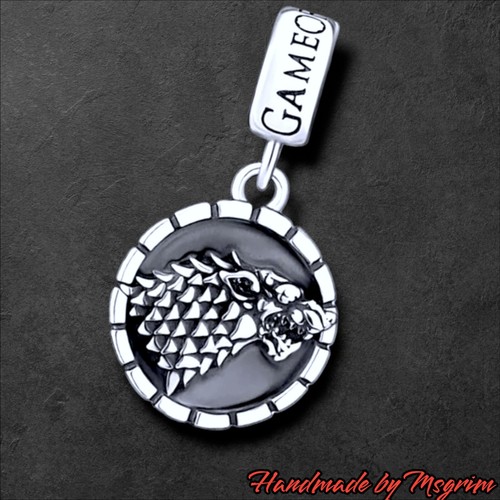 Game of Thrones Charm 925 Sterling Stark House Sigil Dire Wolf Charm | eBay