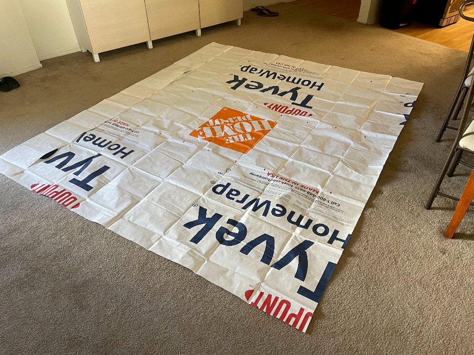 9 X 5 ft TYVEK House Wrap Paper Underlayment Siding Wall Insulation ...