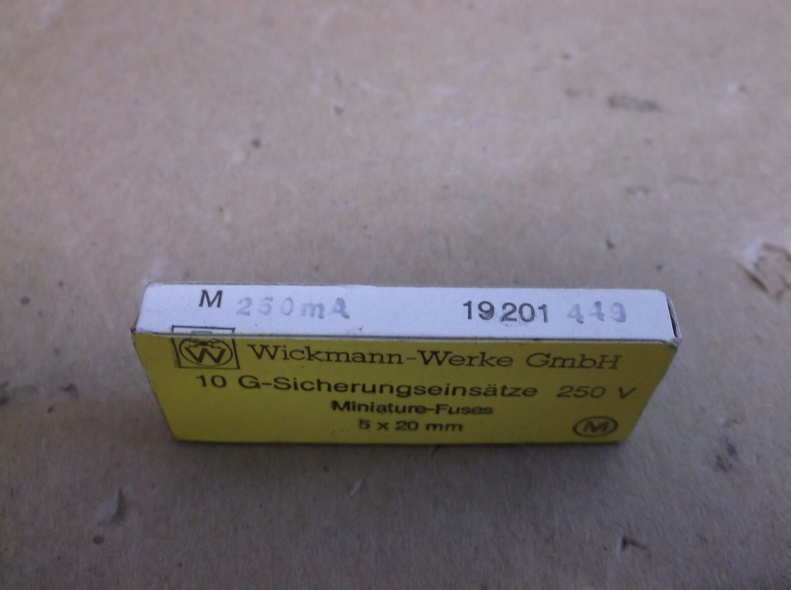 41571 (Box of 10) Wickmann-Werke 5x20mm 250mA Glass Fuse* | eBay