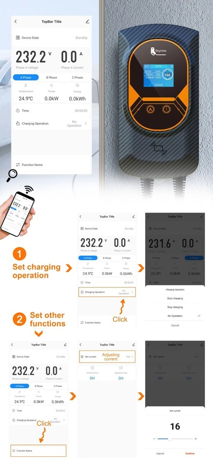 Feyree Level 2 EV Charger 40A For Chargepoint EV Charging Station ...