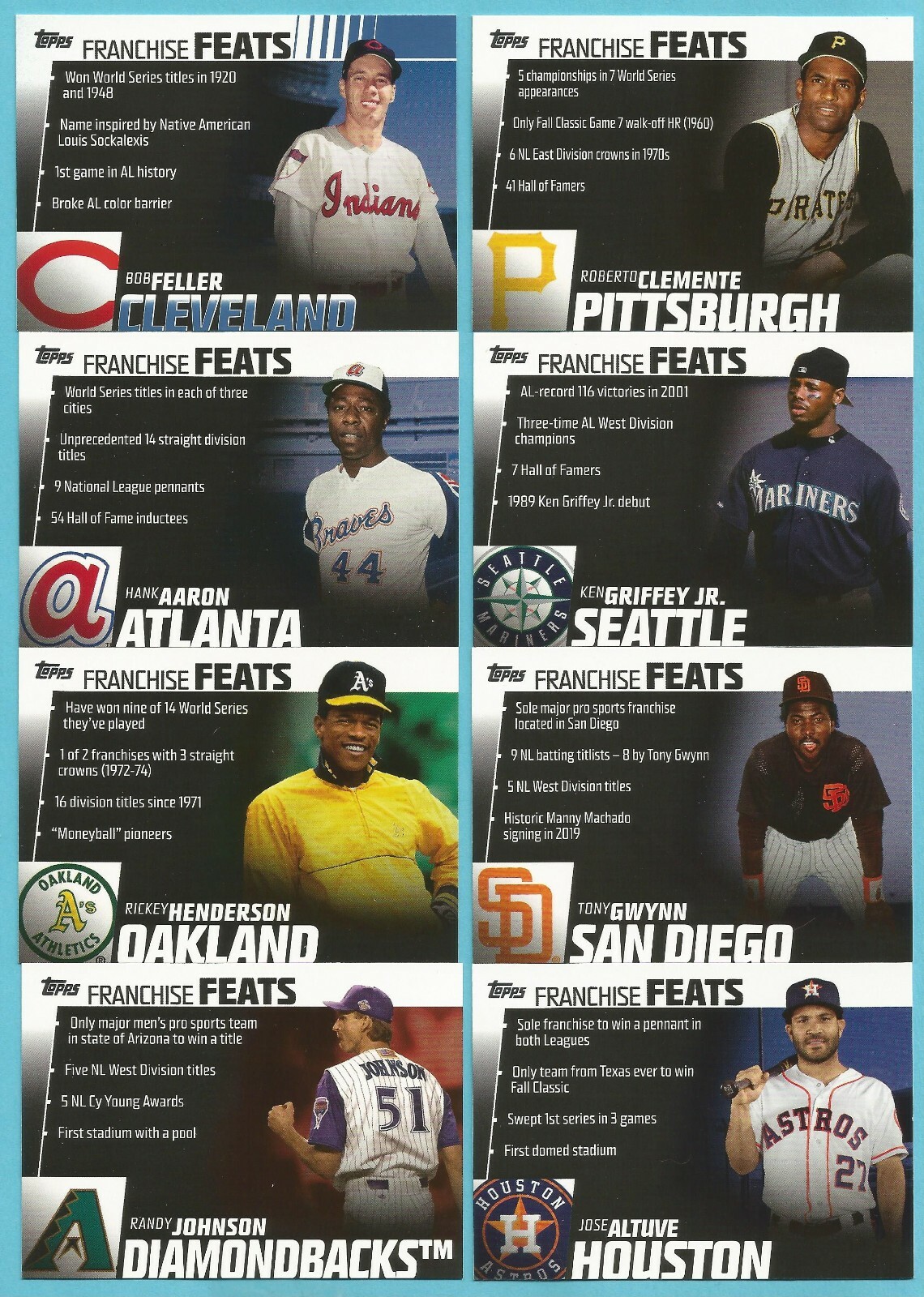 2019 Topps Baseball Franchise Feats Blue Feller Clemente Aaron Griffey ...