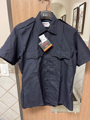 Elbeco 8850 Short Sleeve Uniform Prestige Shirt Poly/Wool, Navy - New ...