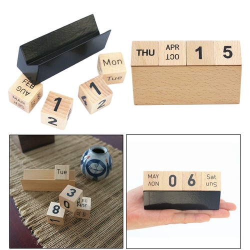 Creative Desk Calendar Blocks Month Week Date Display DIY Wood ...
