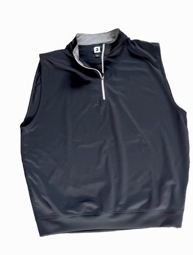 LNWOT FJ Footjoy Pullover Vest half-zip Black Nylon stretch Jersey ...
