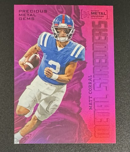 Matt Corral 2022 Metal Universe Shredders Pink PMG /75 #126 - Ole Miss ...
