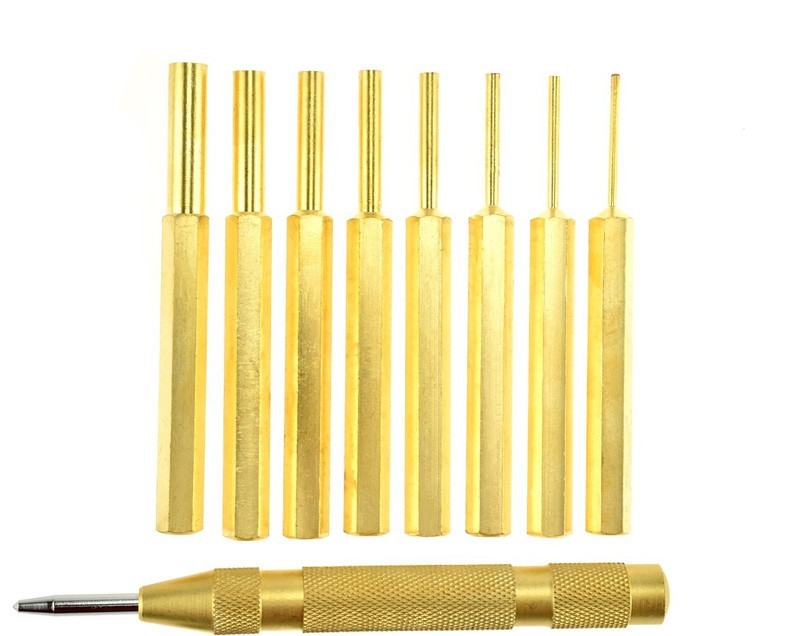 SE 18pc Drive Pin Punch Set including Brass, Steel Punches & 1 Auto ...