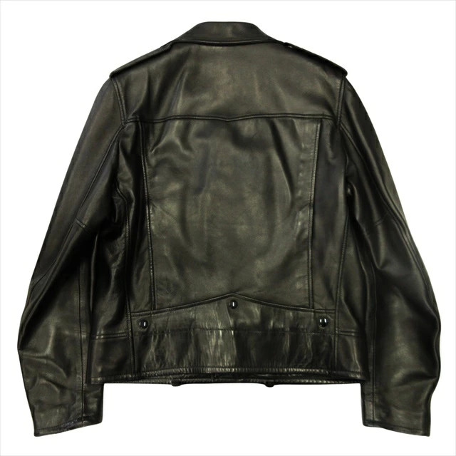 Saint Laurent Paris Studded All Black Double Rider Leather Jacket L52 ...