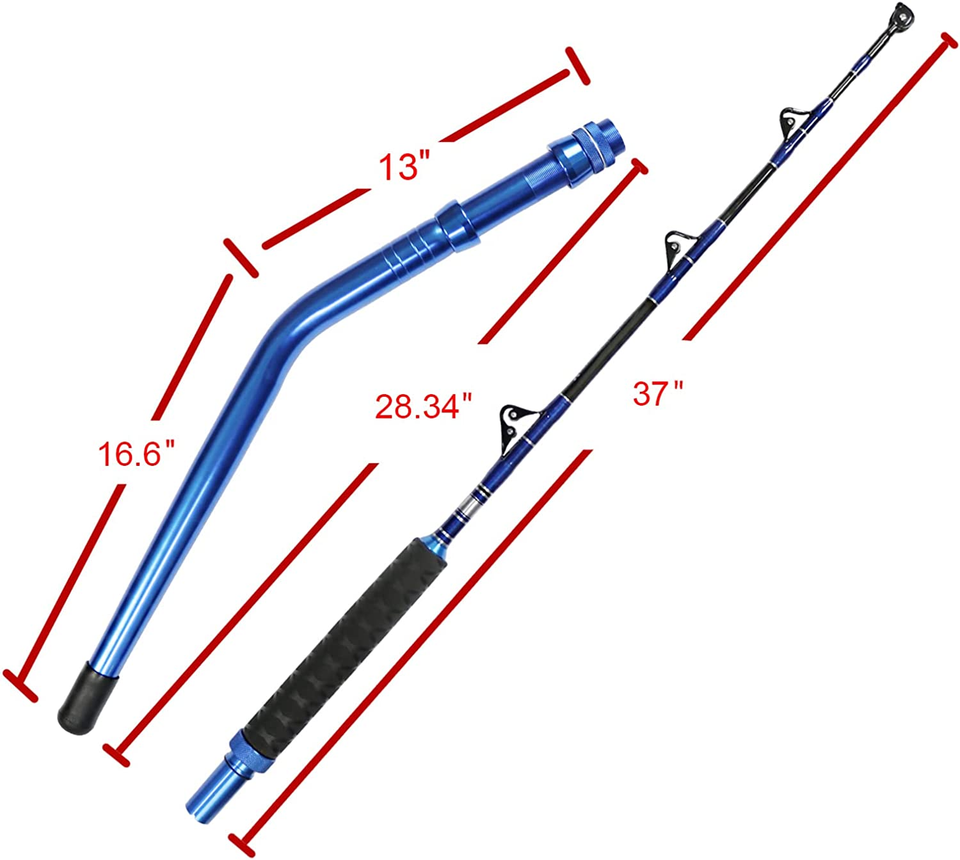 Fiblink Bent Butt Fishing Rod 2-Piece Saltwater Offshore Trolling Rod ...