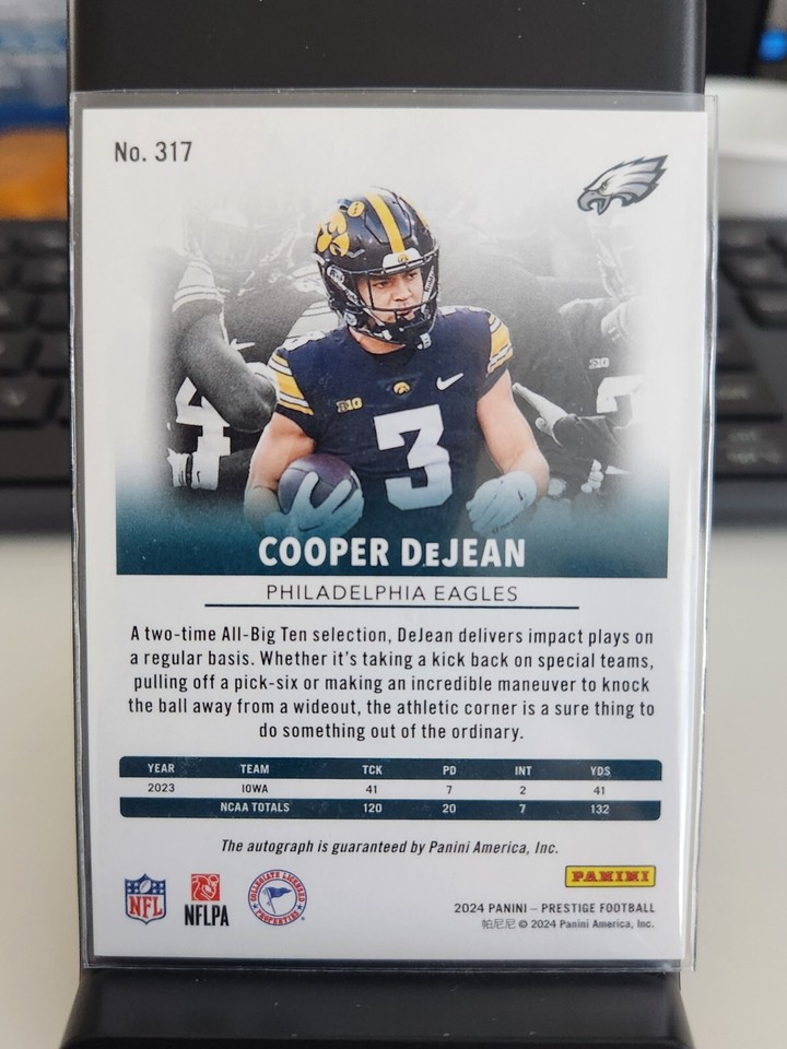 2024 Panini Prestige Xtra Points Auto Rookie Cooper DeJean #317 | eBay