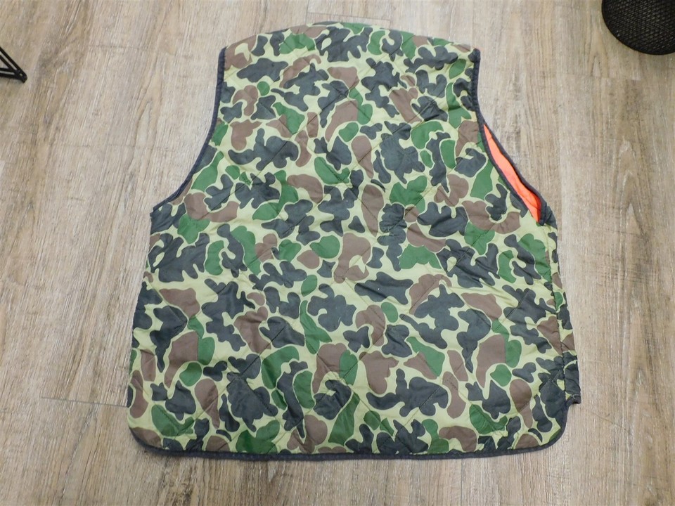 Vintage Reversible Duck Camo Blaze Orange Insulated Hunting Vest XL/XXL ...