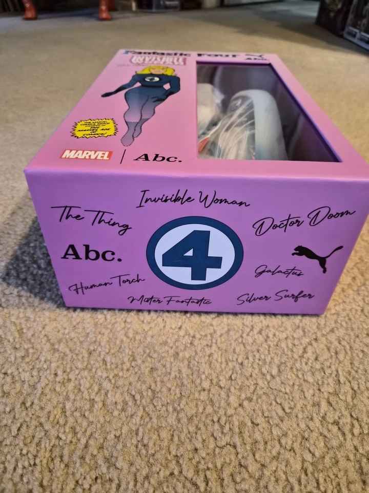 Puma Abc FANTASTIC FOUR Mystery Box INVISIBLE WOMAN Susan Storm Size 8. ...
