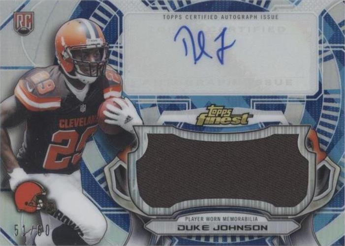 2015 Topps Finest - Autographed Jumbo Relic Refractor Duke Johnson # ...