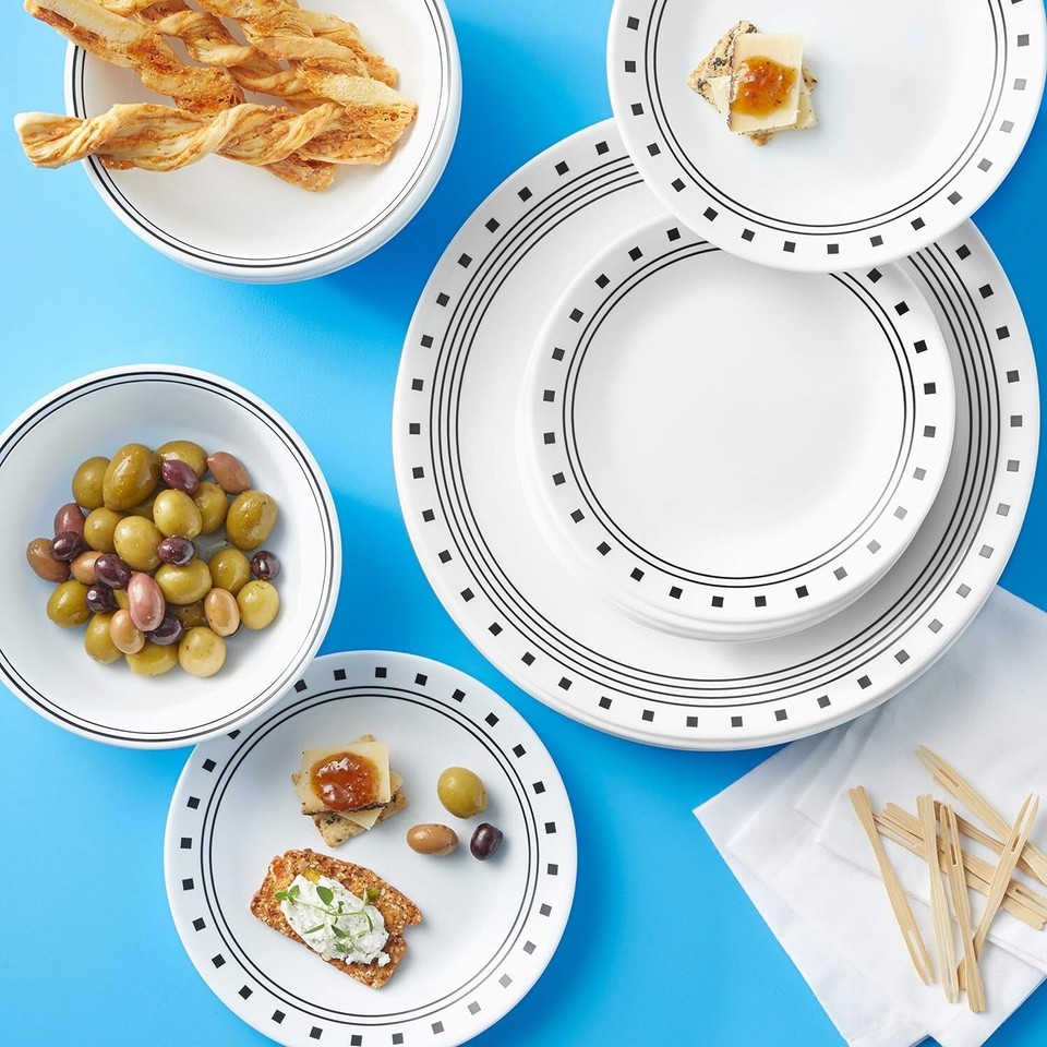 Corelle Modern City Block 18 piece Dinnerware Set Service for 6 BRAND ...