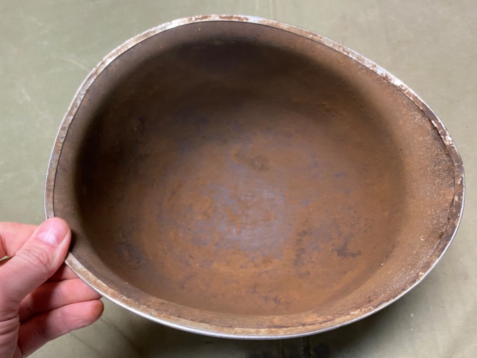 ORIGINAL WWII US ARMY M1 HELMET SHELL, FRONT SEAM, ORIGINAL PAINT ...