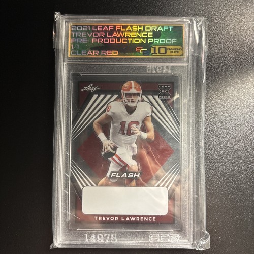2021 Leaf Flash Draft Trevor Lawrence Pre Production Proof Clear Red 1/ ...