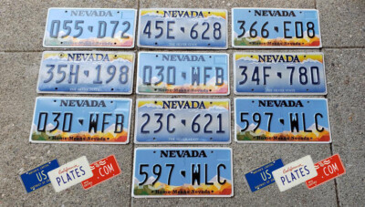 10 NEVADA DIFFERENT GRAPHIC LICENSE PLATES TAGS BULK SET LAS VEGAS ...