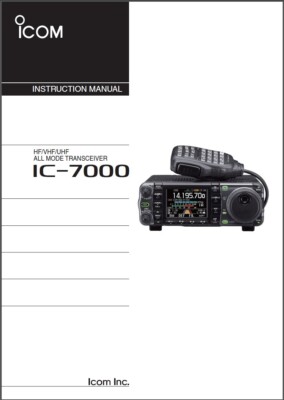 Icom IC-7000 Instruction Manual: 166 Color Pages, Coil Bound, Free ...