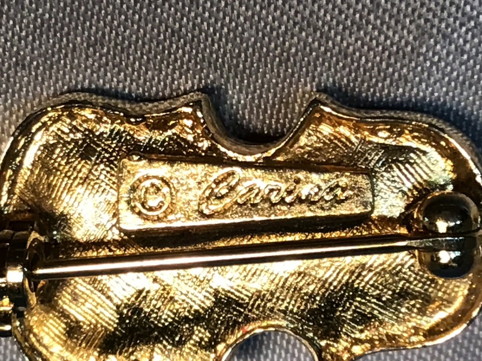 Vtg Signed Carina Violin Cello Fiddle Jeweled Pin Brooch Scatter ...