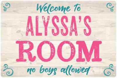 ALYSSA'S Room Kids Bedroom Sign Personalized Metal Sign 108120089133 | eBay
