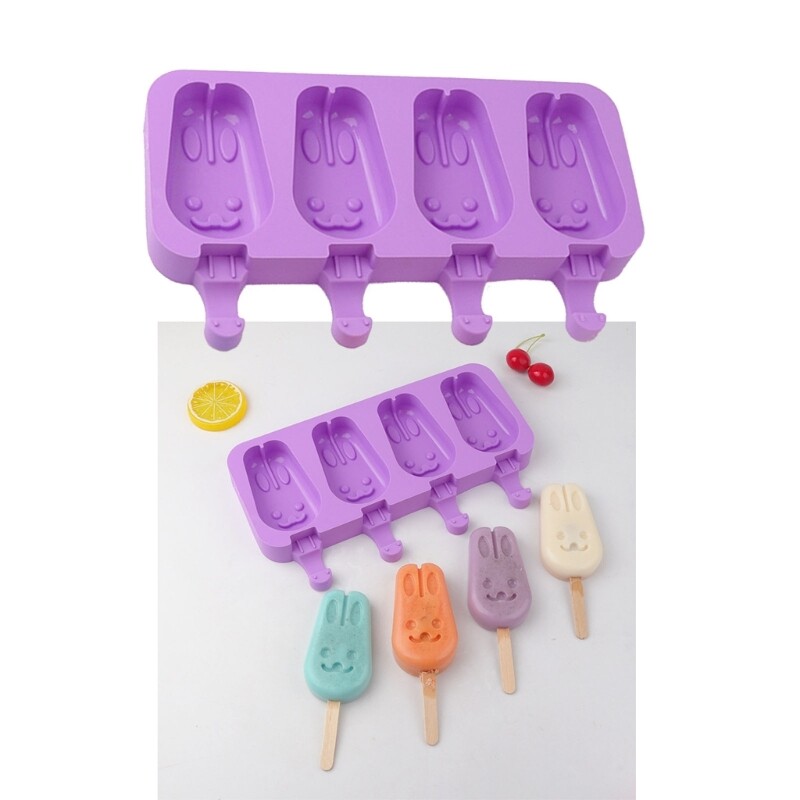 DIY Durable Popsicle-Moulds Rabbit Ice Cream Molds Easy Release ...
