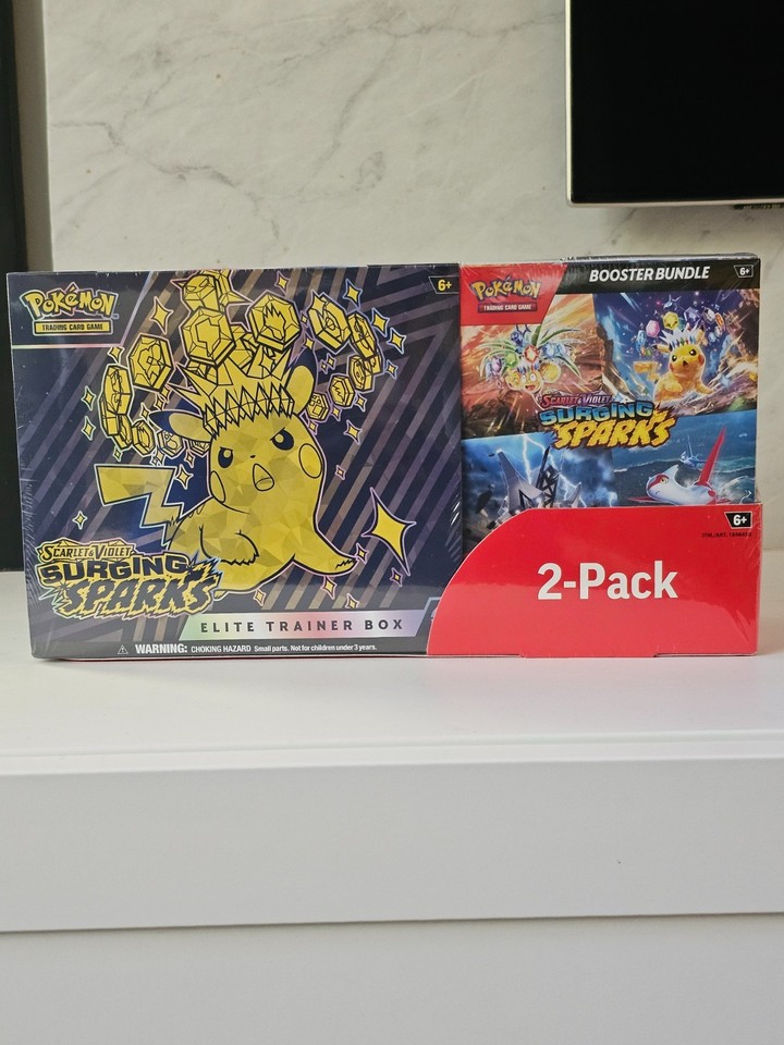 Pokémon Surging Sparks Elite Trainer Box + Booster Bundle, 2-pack ...
