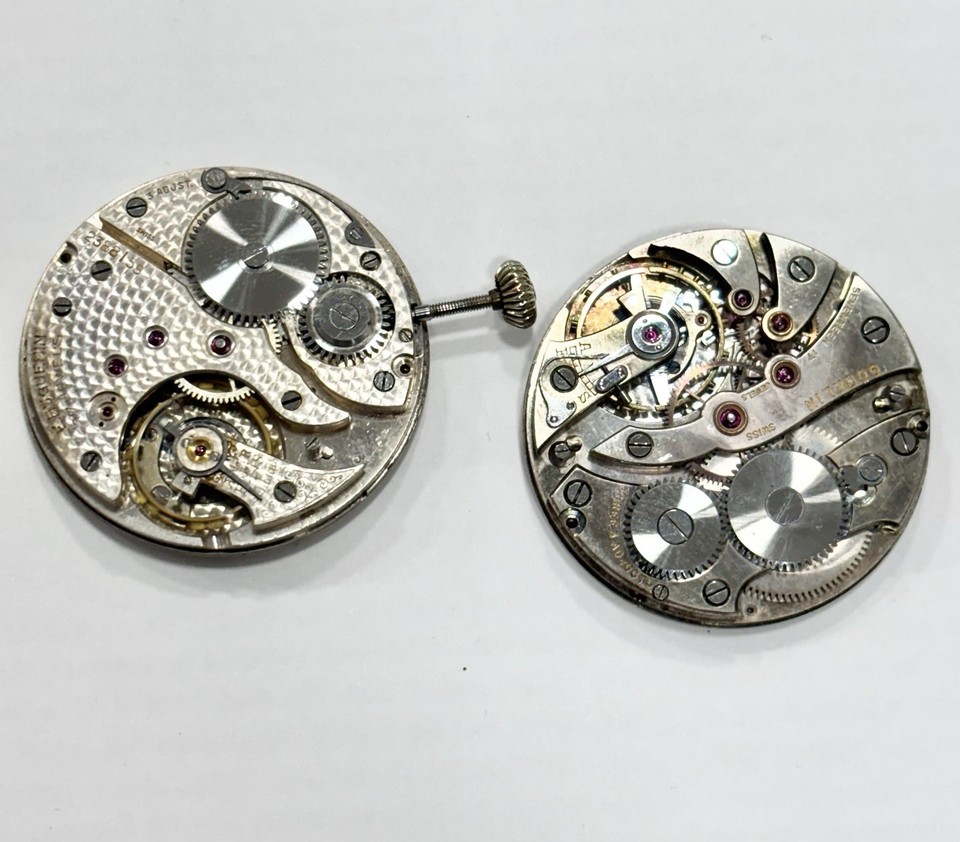 Two High Grade Men’s Huguenin & E Gubelin 12 Size Pocket Watch ...