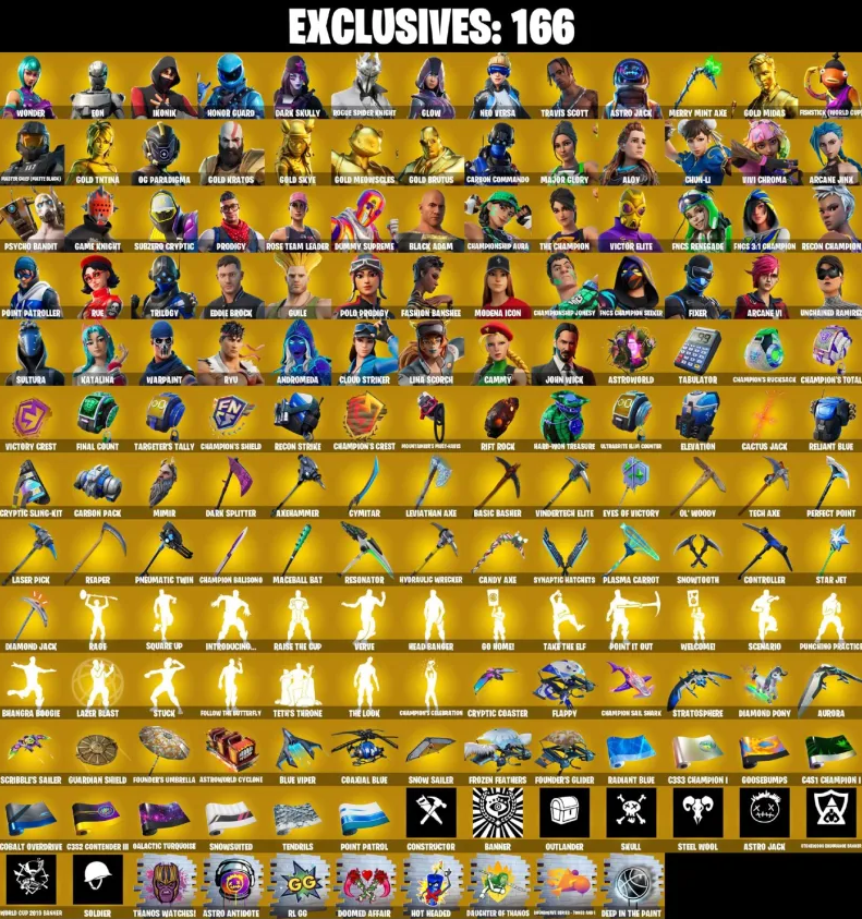 Fortnite 1805 Skns Wonder,Eon,Ikonic,Honor Guard,Spider Knight,Midas CONTACT ME | eBay